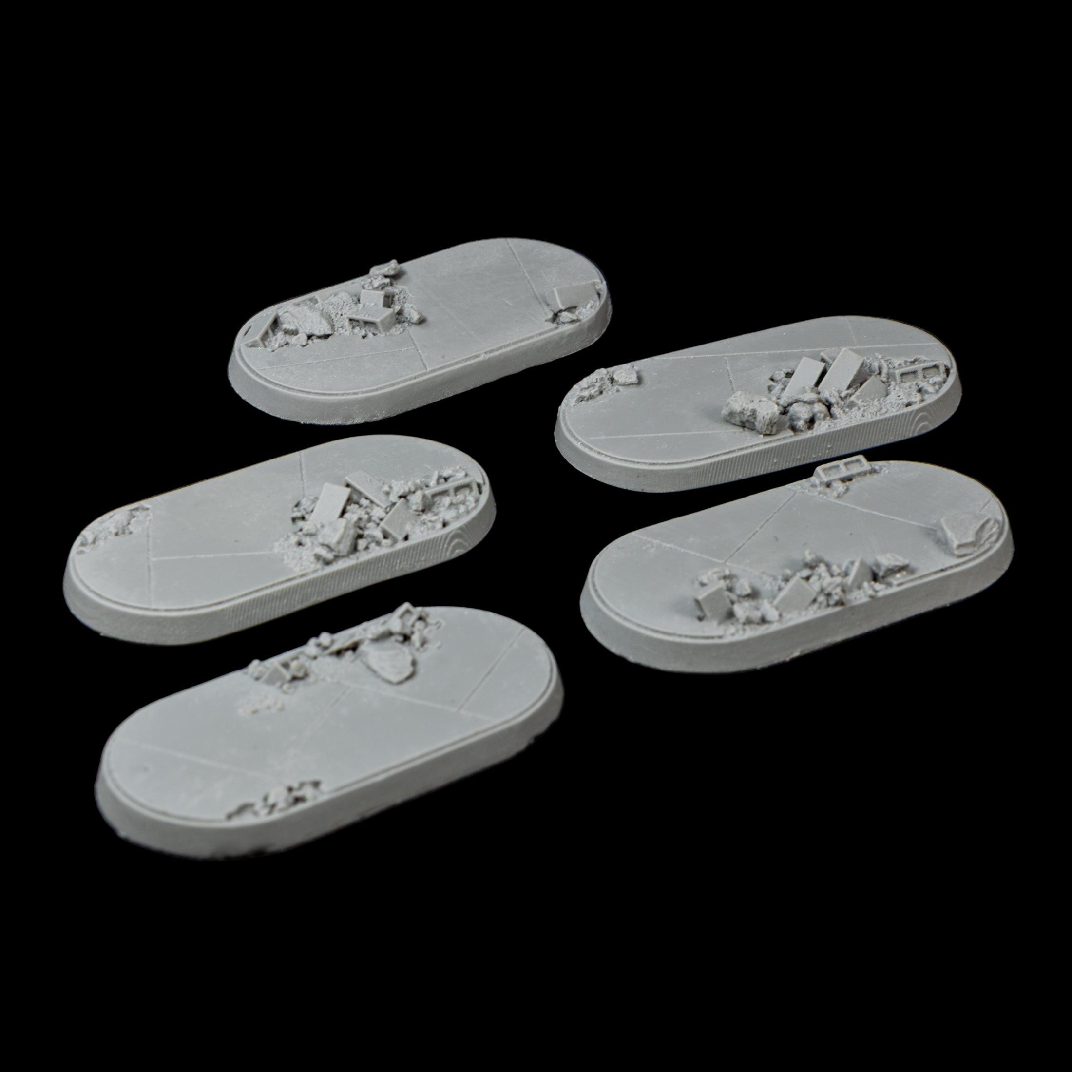30mm x 60mm Oval Urban Rubble Tapered Bases (2/pk) – GCmini